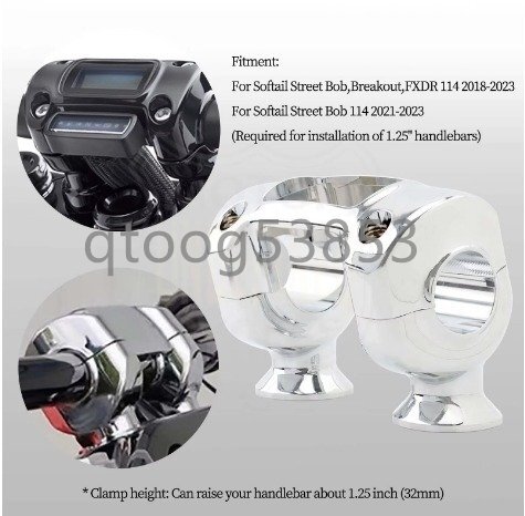 Yahoo!オークション - ハーレーソフテイル用1.25インチ クランプキット...