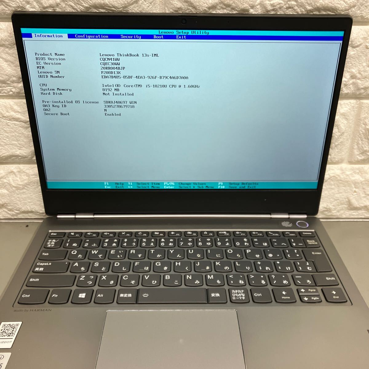 Yahoo!オークション - A161 Lenovo ThinkBook 13s-IML 20RR Core i5 10...