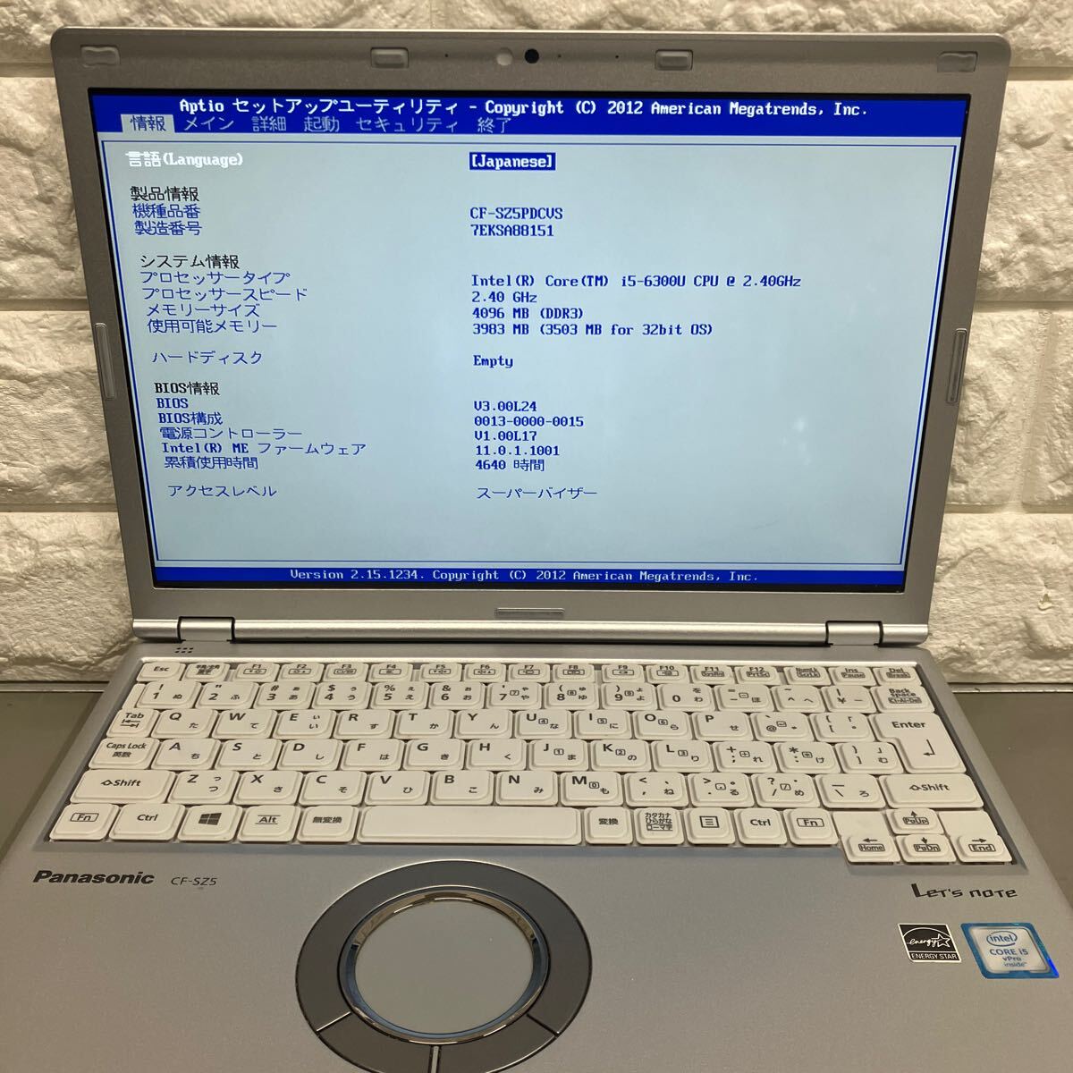 Yahoo!オークション - B165 Panasonic CF-SZ5 Core i5 6300U メモリ 4G...