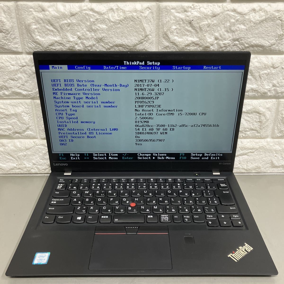 Yahoo!オークション - C191 Lenovo ThinkPad X1 Carbon Core i5 7200U ...