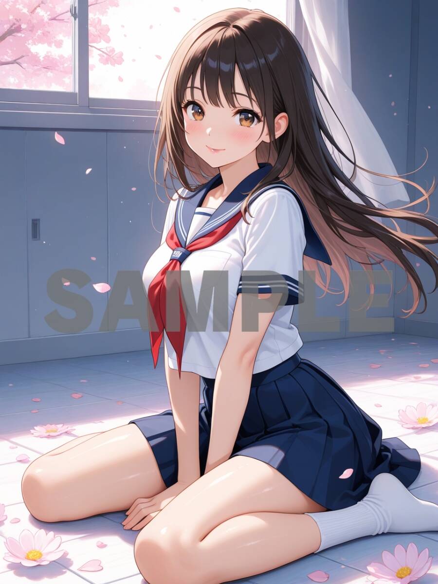 Yahoo!オークション - A0014 1点物 制服 セーラー服 太もも 美乳 フェ...