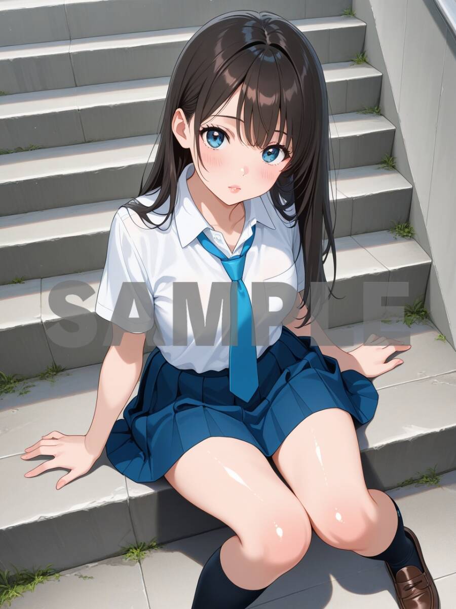 A0043 1点物 清楚 制服 ミニスカ 太もも 美乳 フェチ コスプレ 可愛い 女の子 アニメ イラスト オリジナル A4 ポスター AI 高画質(コミック、アニメグッズ)｜売買された ...