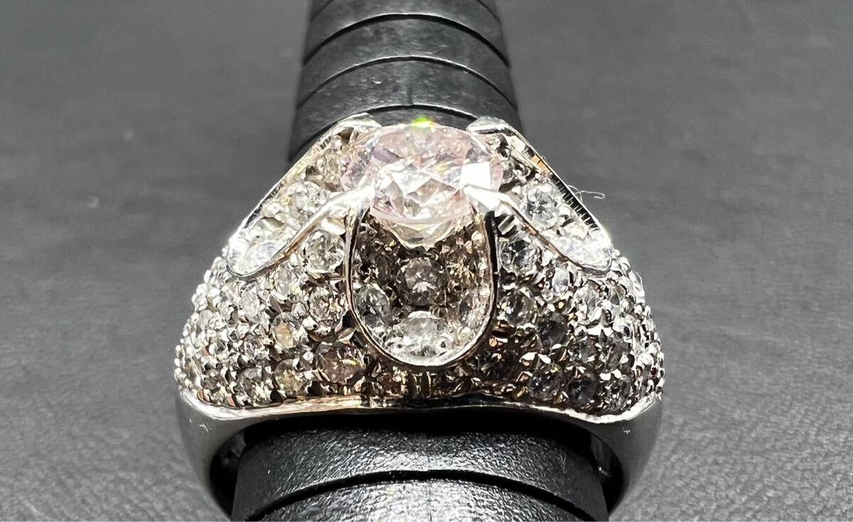 Yahoo!オークション - 天然ダイヤモンド 天然ピンクダイヤ 0.765ct メ...