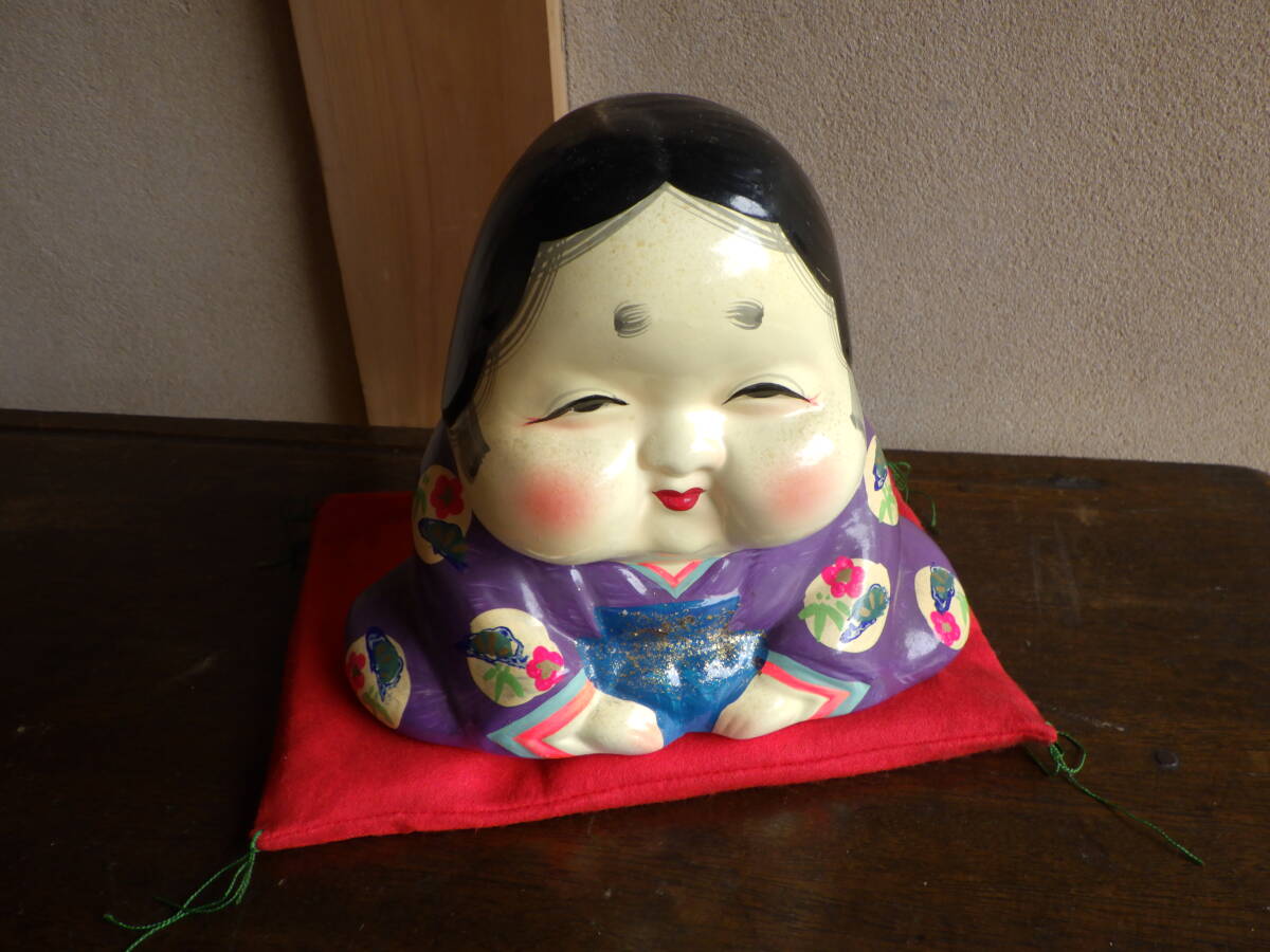 Yahoo!オークション - おかめちゃん 陶器製 貯金箱 日本人形