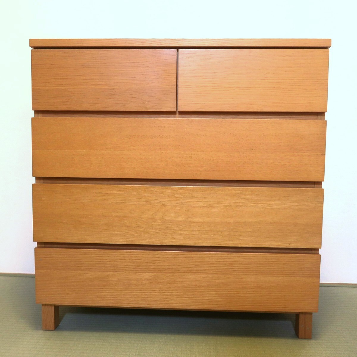 Yahoo!オークション - 無印良品 オーク材 チェスト 4段 幅80cm 高さ83c...