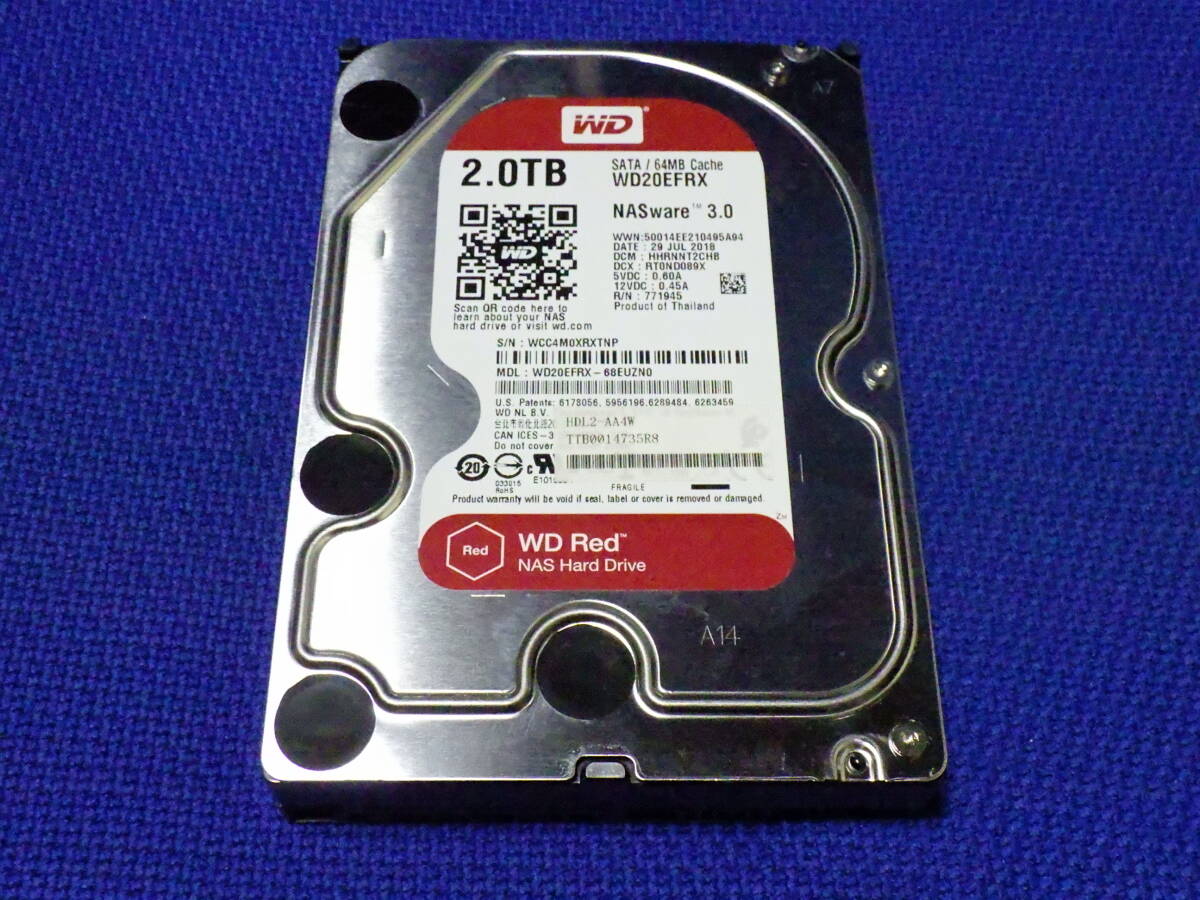 Yahoo!オークション - Y102# 動作品 保証有 WD RED WDC WD20EFRX-68EUZ...