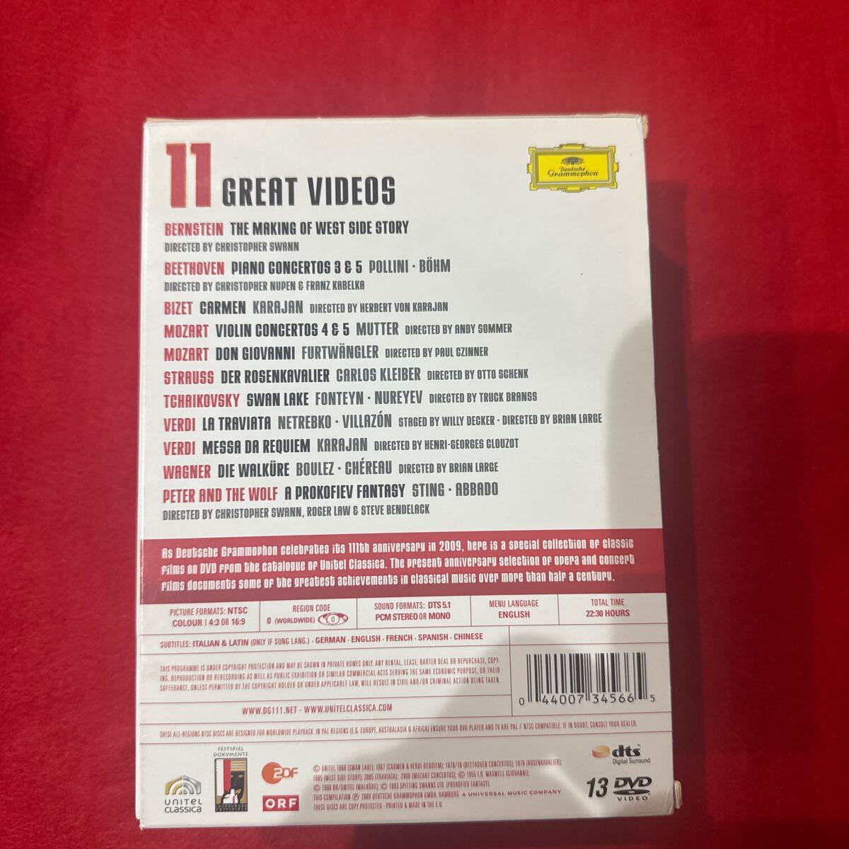 Yahoo!オークション - 111 YEARS OF DEUISCHE GRAMMOPHON DVD BOX 13枚...