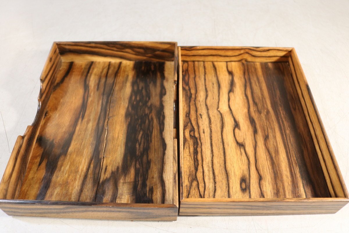 Yahoo!オークション - E836 総黒柿硯箱 時代箱 古箱 道具箱 黒柿 古道...