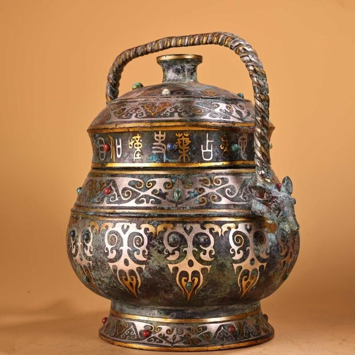 Yahoo!オークション - z18【琳琅斎】旧家収蔵 中国古玩 青銅器 錯金銀...