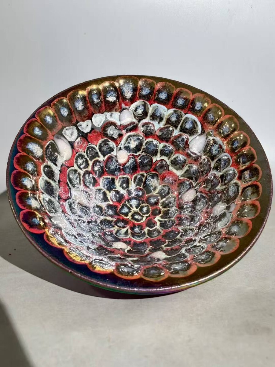 Yahoo!オークション - z29【琳琅斎】旧家収蔵 中国古玩 宋建窯 曜変七...