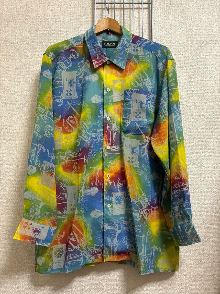 Yahoo!オークション - [TOKIOS]長袖 シャツ 総柄 L 0704-1389