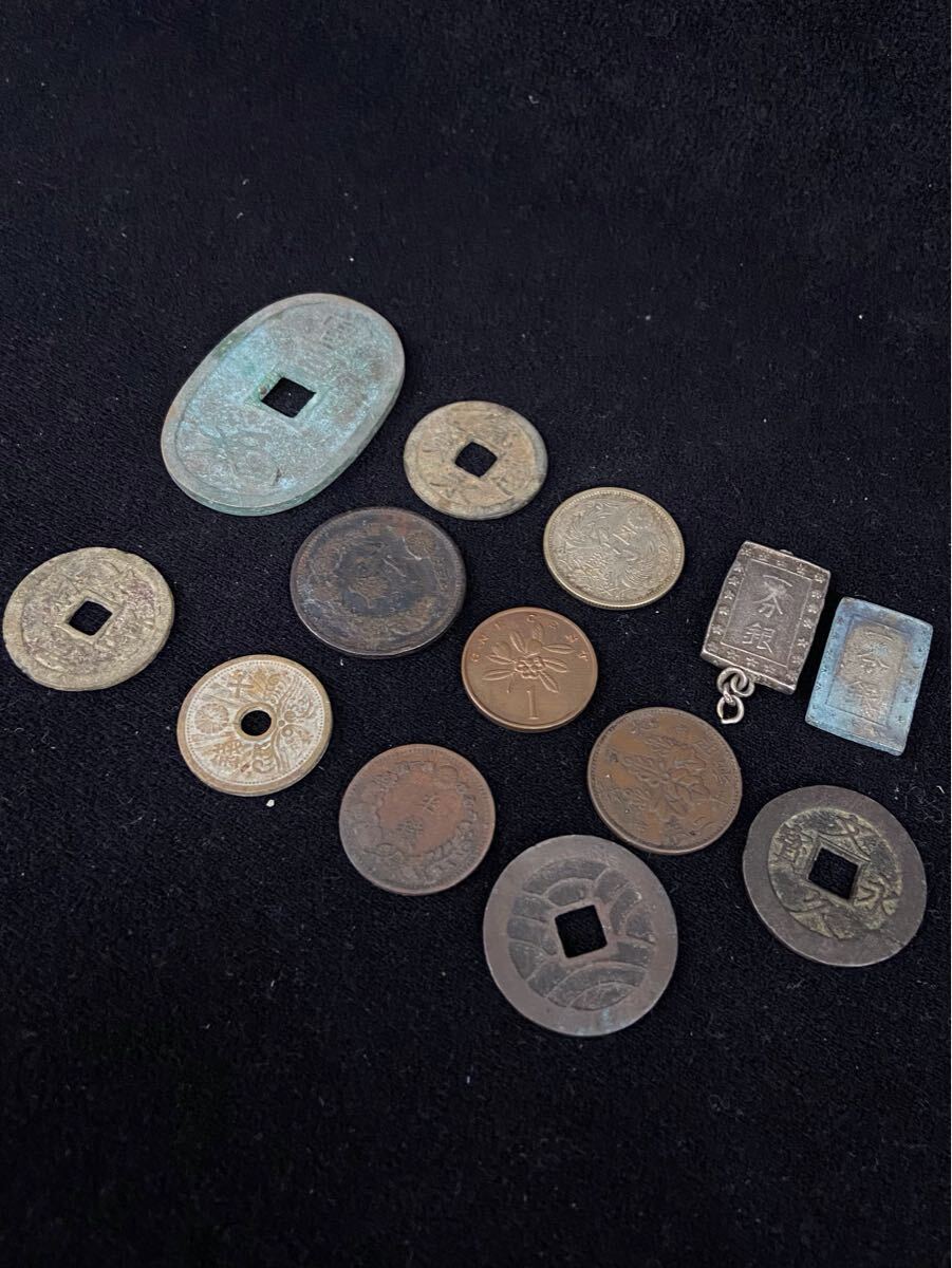 Yahoo!オークション - C467 古銭 まとめ 一分銀 1銭 50銭 天保通貨 な...