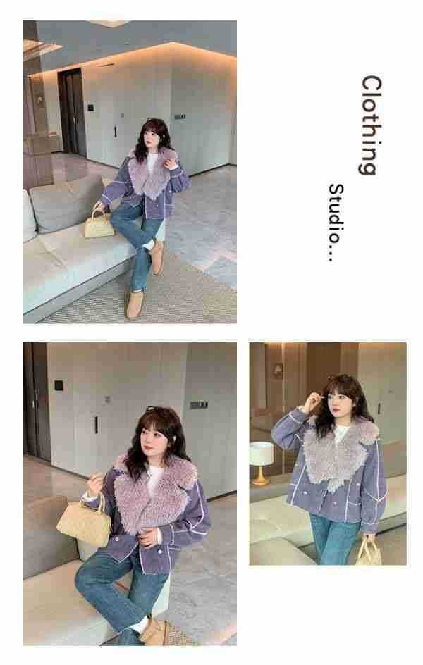 Yahoo!オークション - 2L～6L大きいサイズ コート ショート丈 もこもこ...