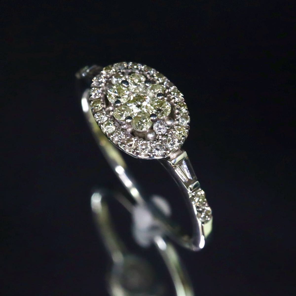 Yahoo!オークション - 0.4ct 天然ダイヤモンドリング U 約1.9g 約17号 ...