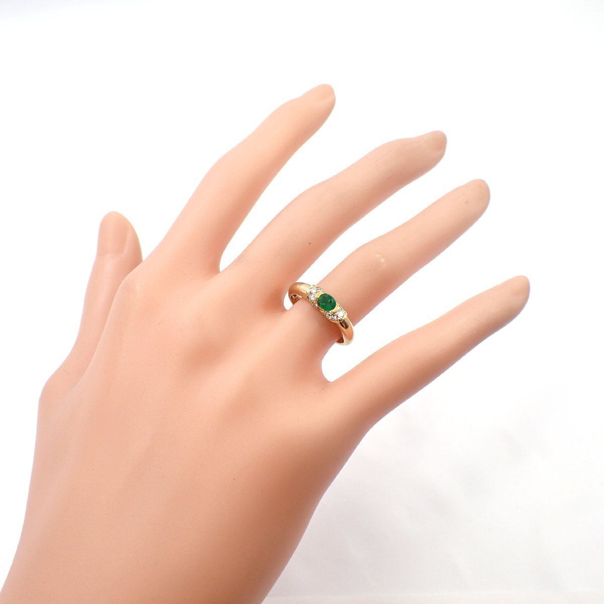 Yahoo!オークション - 【吉村質店】K18エメラルド0.24ctダイヤモンド0....