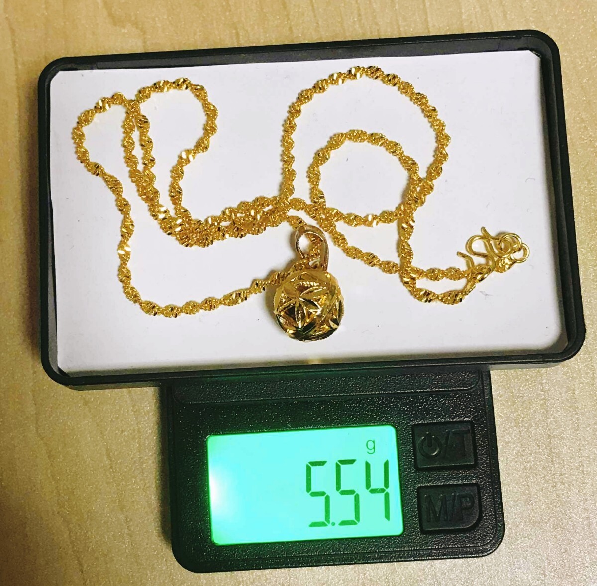 Yahoo!オークション - 超かわいい女性用24Kネックレス 重さ5.54g