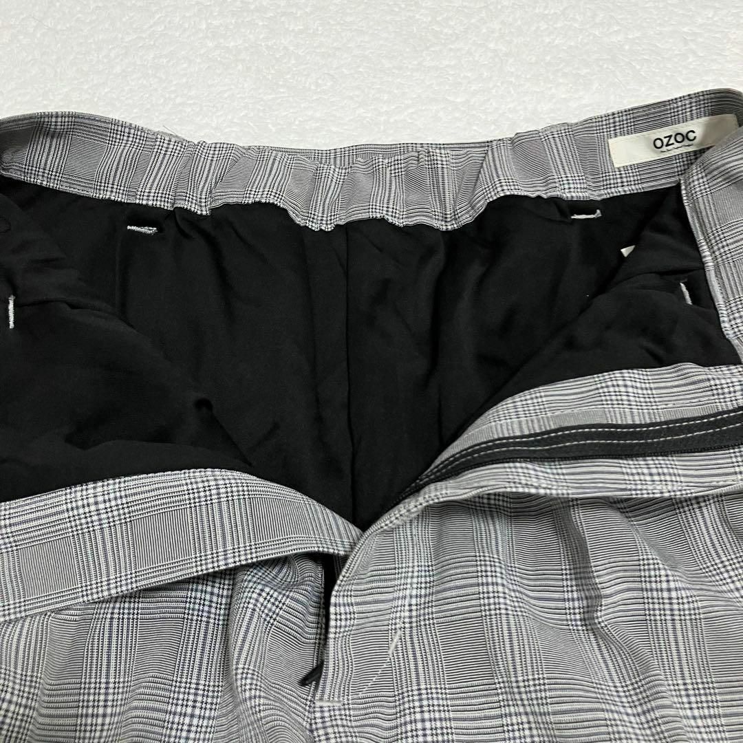 Yahoo!オークション - オゾック OZOC ワイドパンツ チェック グレー