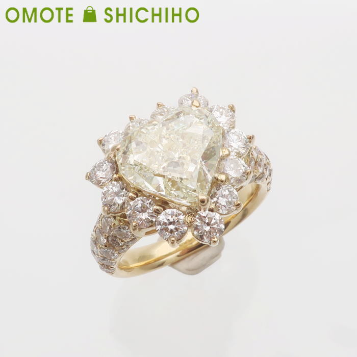 Yahoo!オークション - K18 ダイヤモンド ハート リング 指輪 11号 3.60...