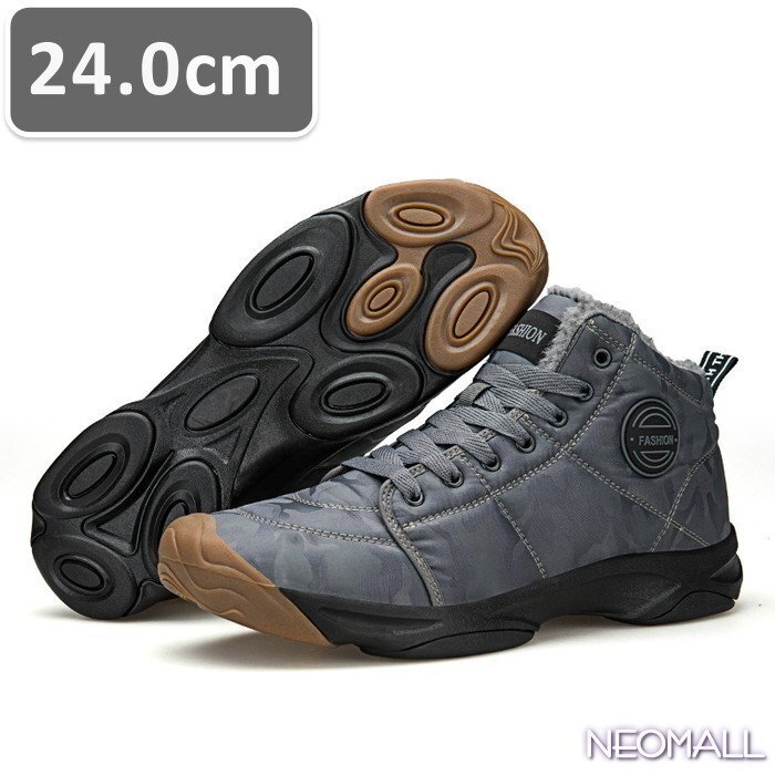 Yahoo!オークション - メンズ スノーシューズ 【864】 24.0cm 迷彩グレ...