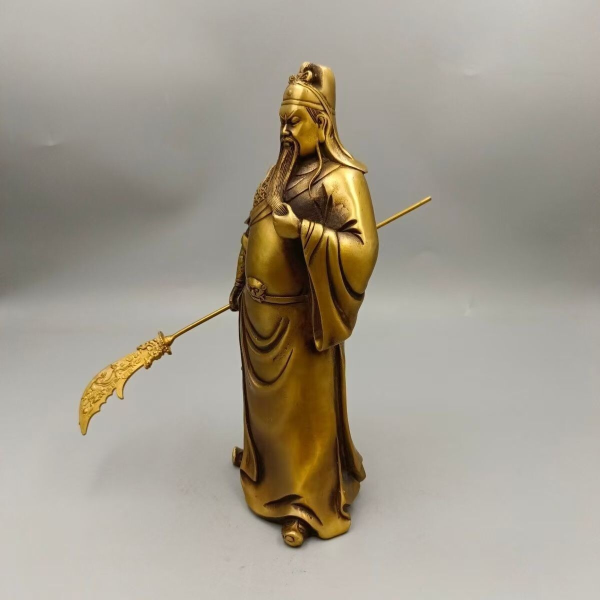 Yahoo!オークション - Z811-Q-35 旧家収蔵 古玩 関公 銅製 純銅 研磨が...