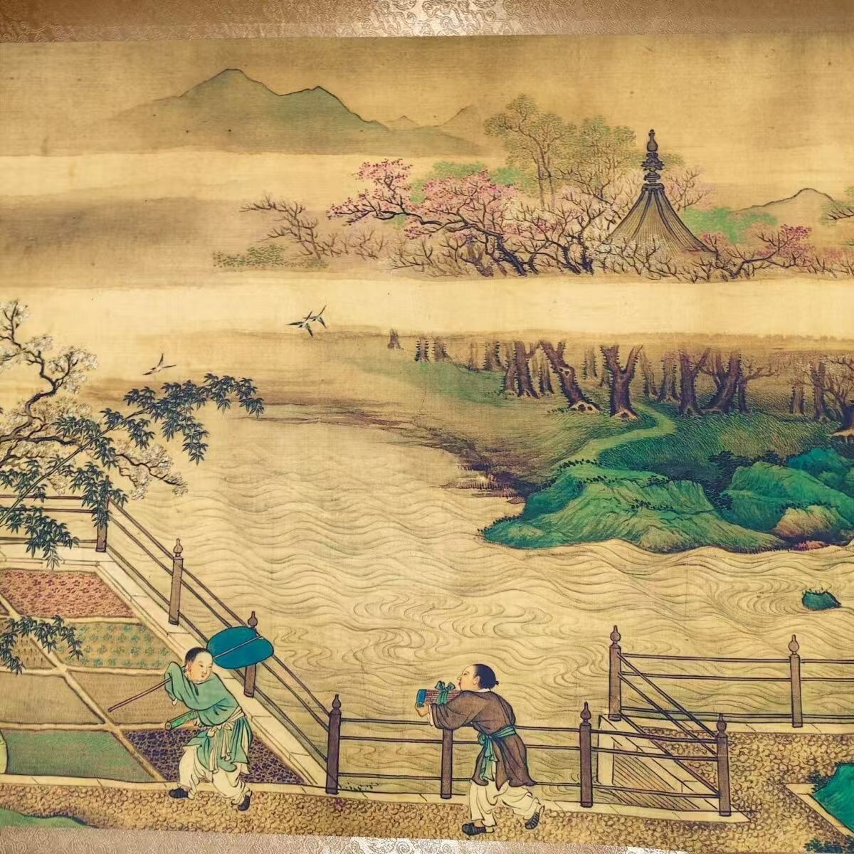 Yahoo!オークション - Z959-Q-58 旧家収蔵 古玩 バナー手巻画 唐寅春泉...