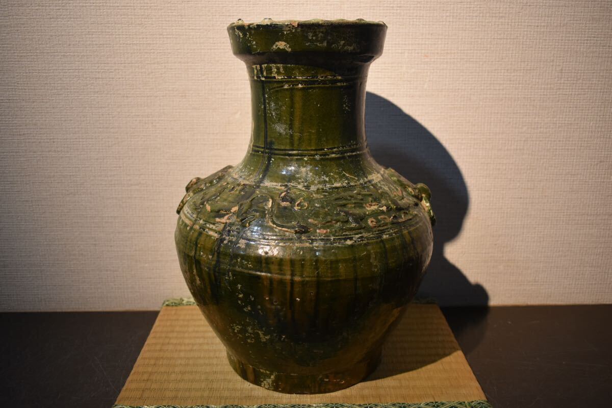 Yahoo!オークション - 【GE】Z22【コレクター所蔵品】漢時代 緑釉花瓶/...