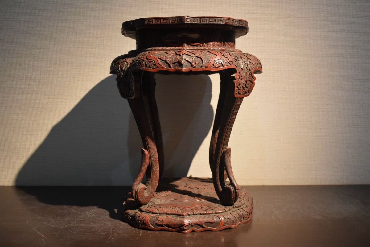 Yahoo!オークション - 【GE】M966【コレクター所蔵品】時代 堆朱花台/...