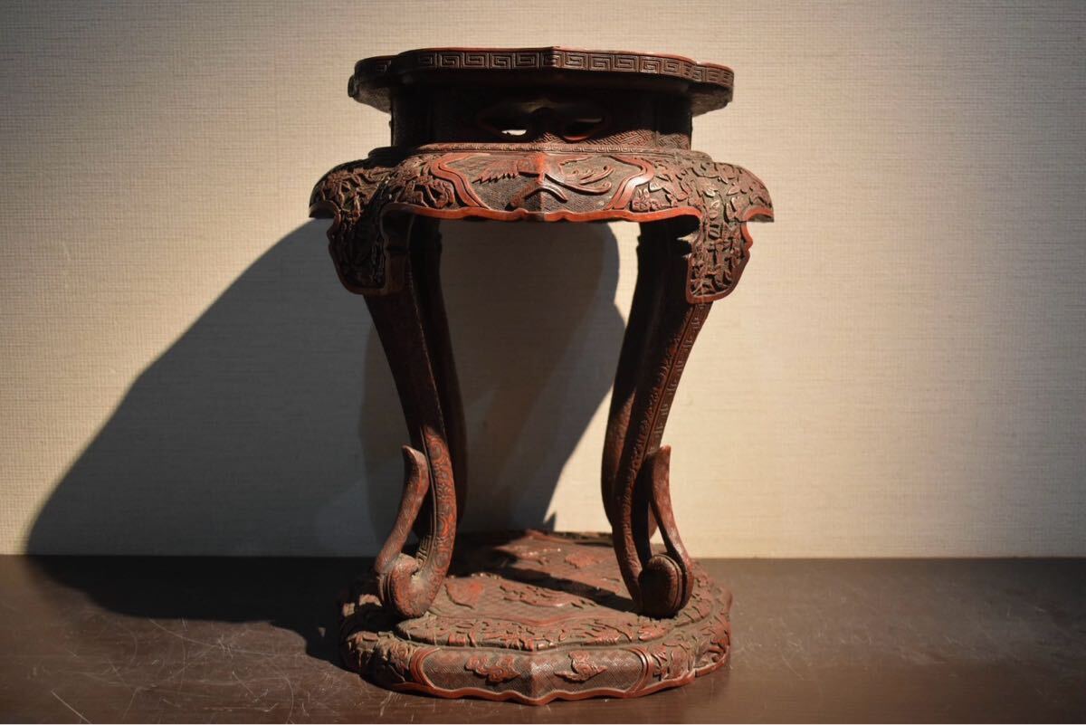 Yahoo!オークション - 【GE】M966【コレクター所蔵品】時代 堆朱花台/...