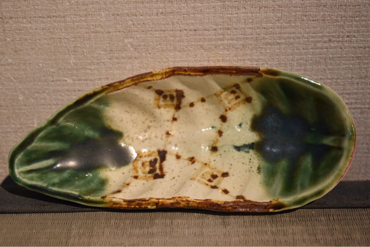 Yahoo!オークション - 【GE】Z56【コレクター所蔵品】乾山 織部舟形向...