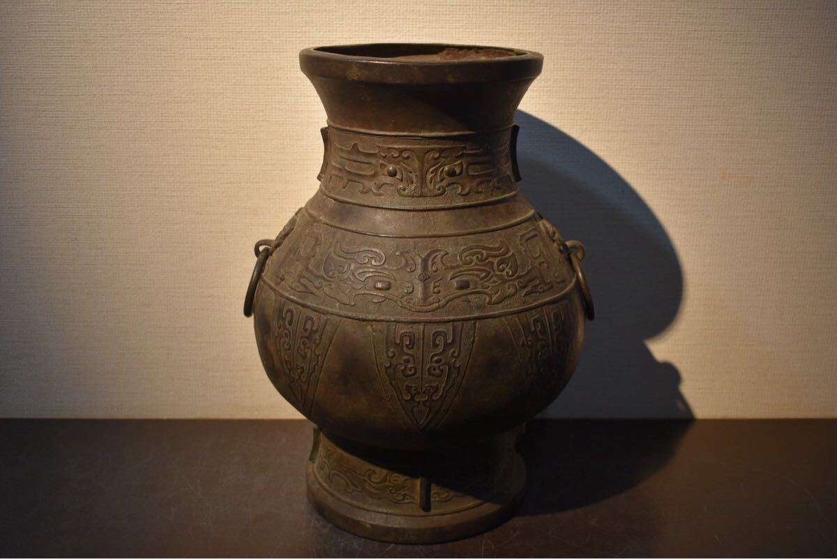 Yahoo!オークション - 【GE】Y111【コレクター所蔵品】時代 銅饕餮紋遊...