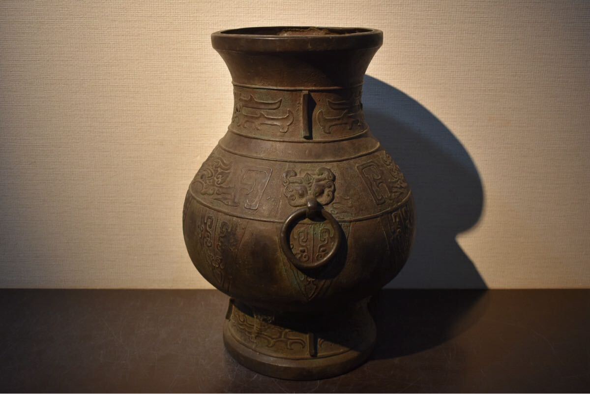 Yahoo!オークション - 【GE】Y111【コレクター所蔵品】時代 銅饕餮紋遊...