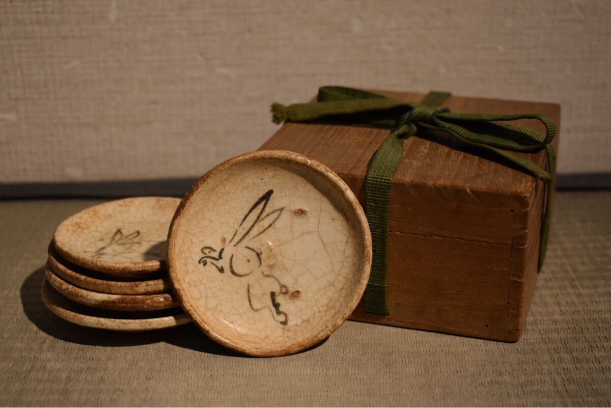 Yahoo!オークション - 【GE】Z75【コレクター所蔵品】時代 絵志野兎小...