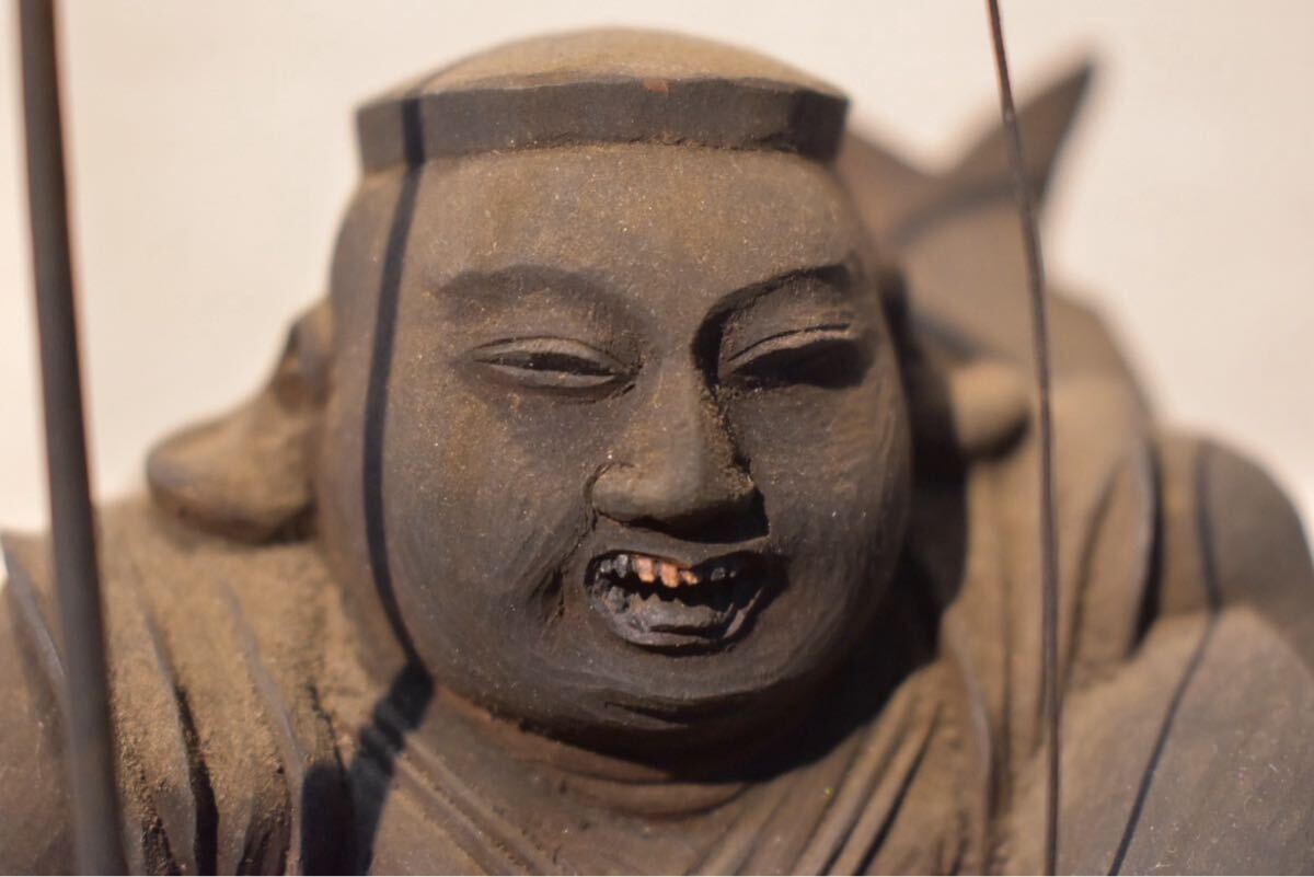 Yahoo!オークション - 【GE】Y126【コレクター所蔵品】時代 木彫恵比寿...