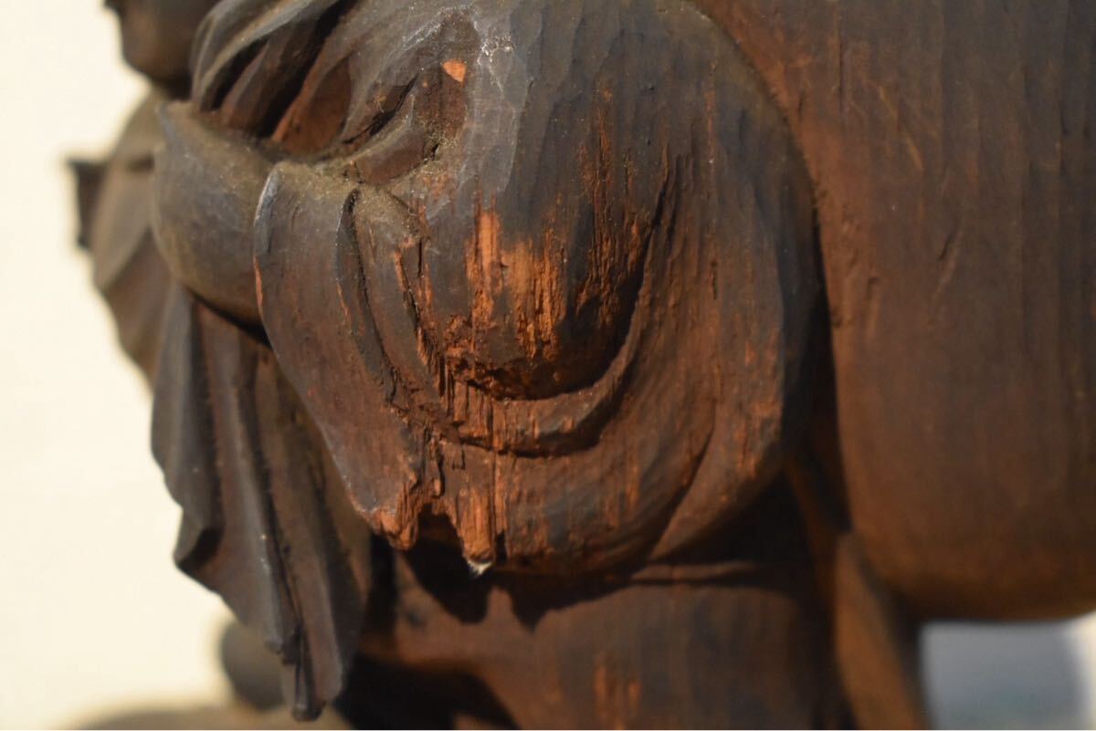 Yahoo!オークション - 【GE】Y126【コレクター所蔵品】時代 木彫恵比寿...