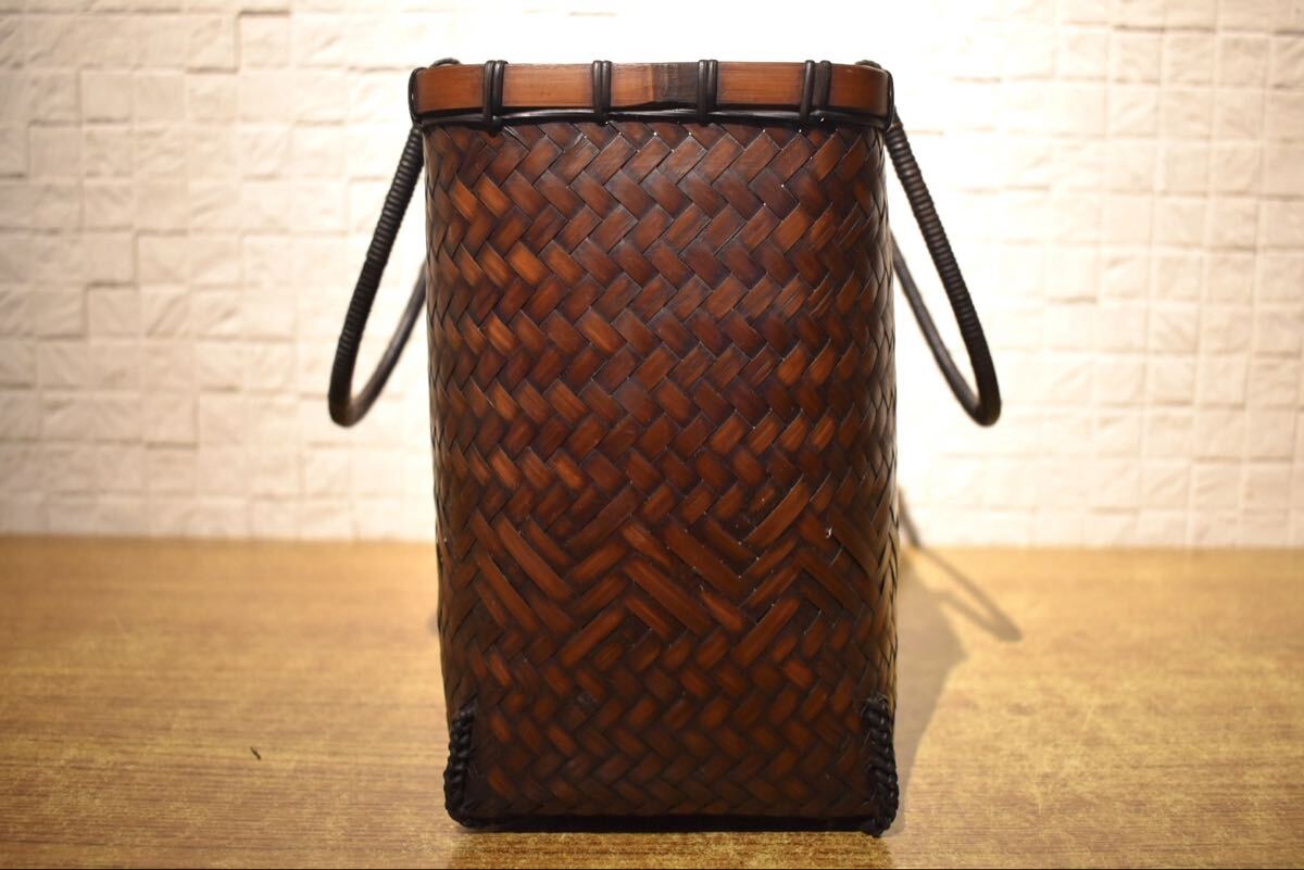 Yahoo!オークション - 【GE】Z123【コレクター所蔵品】時代 竹籠バッグ...