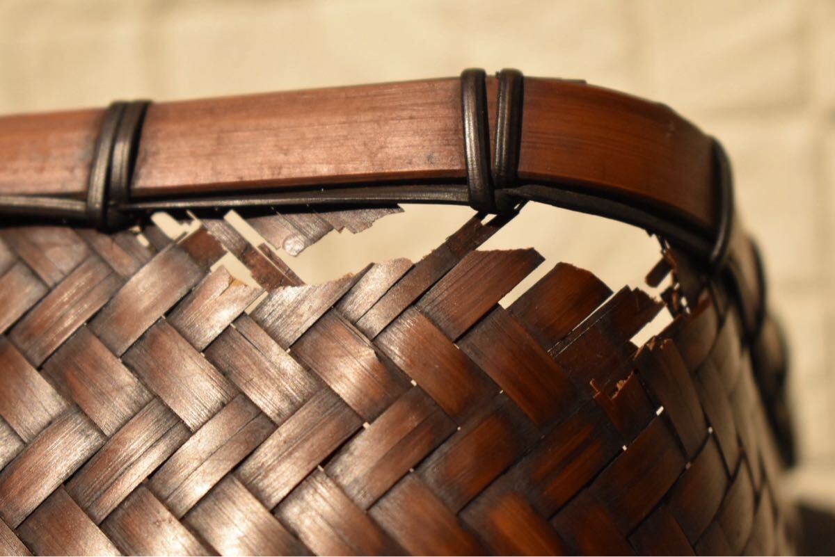 Yahoo!オークション - 【GE】Z123【コレクター所蔵品】時代 竹籠バッグ...