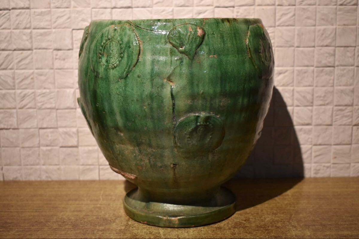 Yahoo!オークション - 【GE】Z131【コレクター所蔵品】時代 漢緑釉笠鉢...