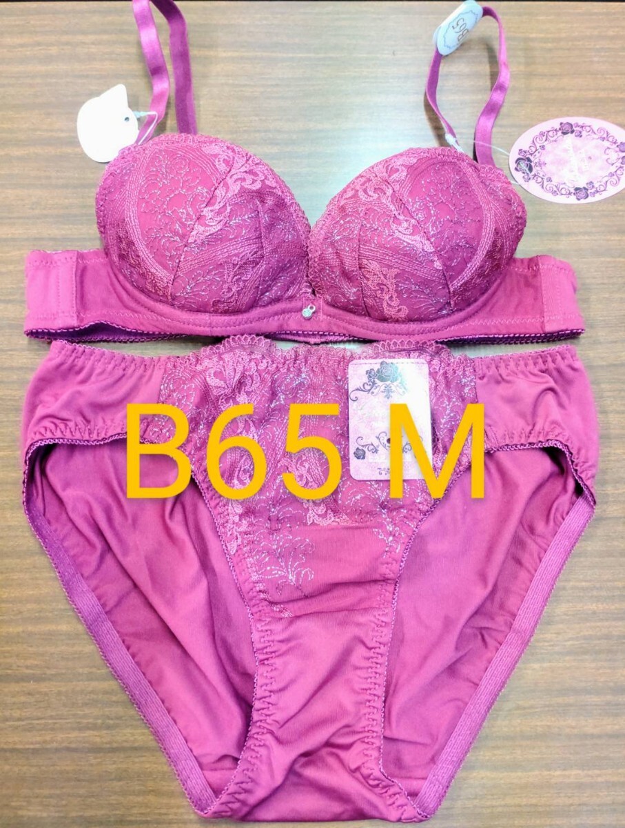 Yahoo!オークション - ブラジャーショーツセット ワインレッド B65 M