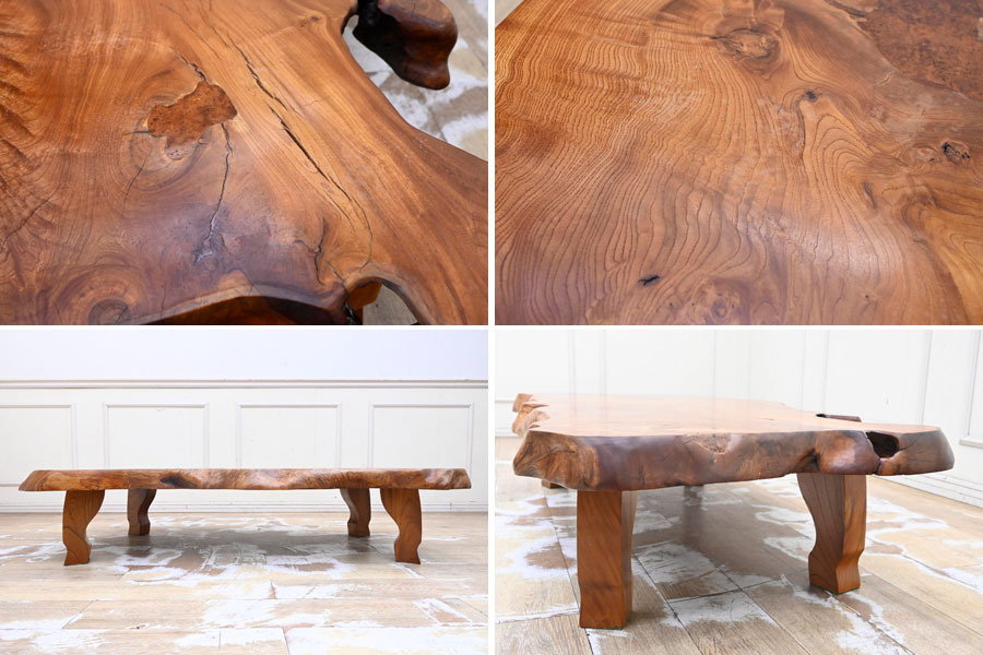 Yahoo!オークション - D291 極厚7cm 欅 けやき 一枚板 金襴杢 縮杢 極...