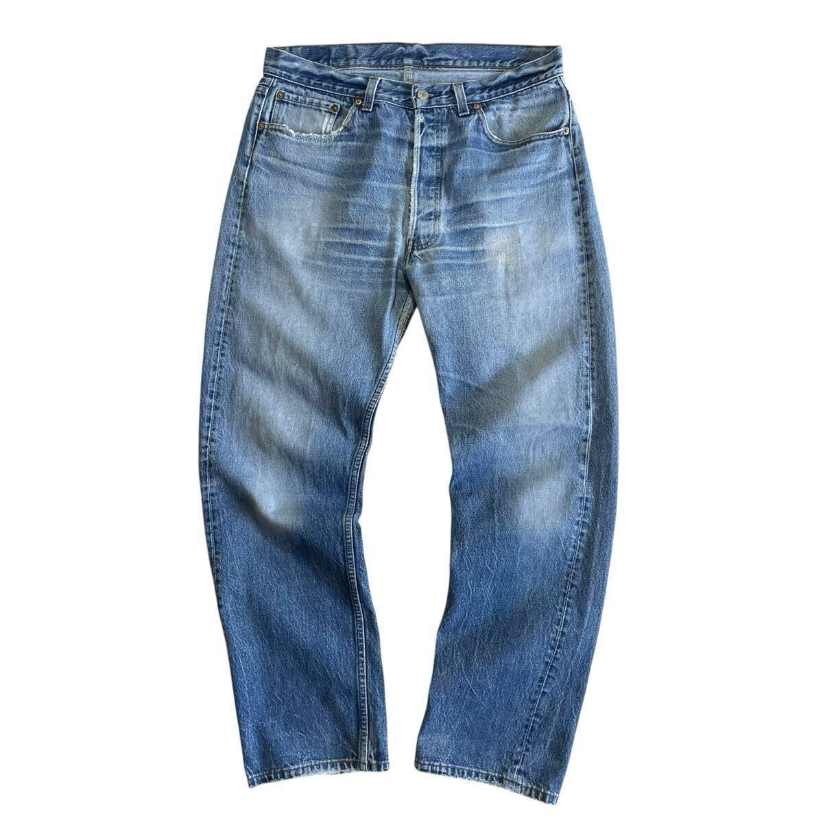 Yahoo!オークション - ヒゲ美色 80s 90s USA製 Levis 501 W36L34 オリ...