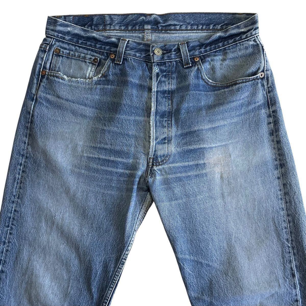 Yahoo!オークション - ヒゲ美色 80s 90s USA製 Levis 501 W36L34 オリ...