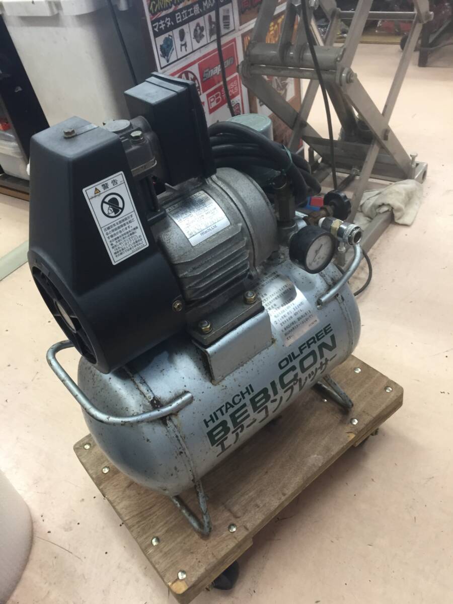 Yahoo!オークション - 日立 200V オイルフリー 常圧コンプレッサー 12L...
