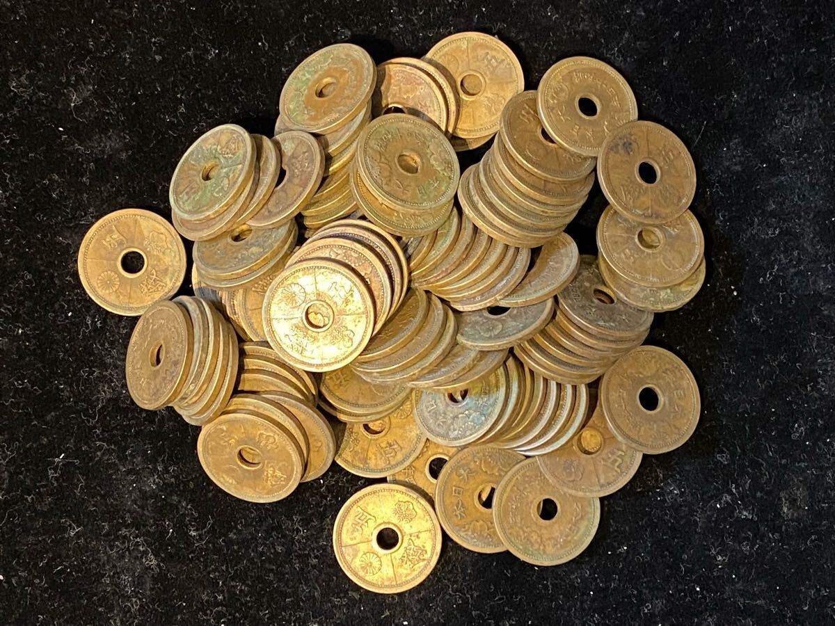 Yahoo!オークション - 日本銅銭 5銭アルミ青銅貨 計98枚 275g まとめて...