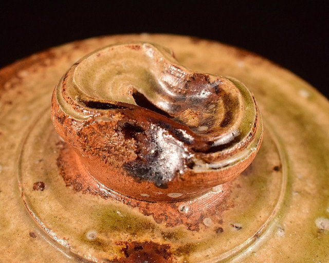 Yahoo!オークション - Y150【泉美】伊賀焼 耳付 水指 水差 蓋付 茶道具