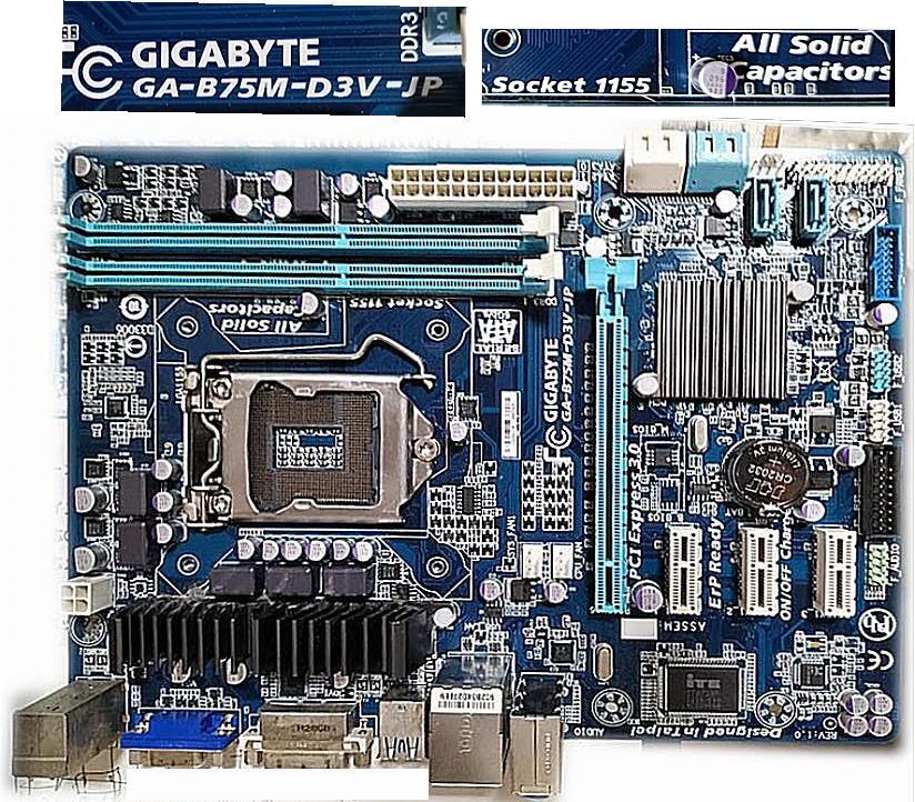 Yahoo!オークション - ジャンク GIGABYTE GA-B75M-D3V-JP /GA-B75M-D3...