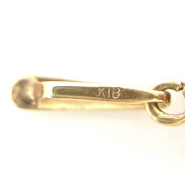 Yahoo!オークション - 【T】K18刻印 石付ペンダントトップ ネックレス...