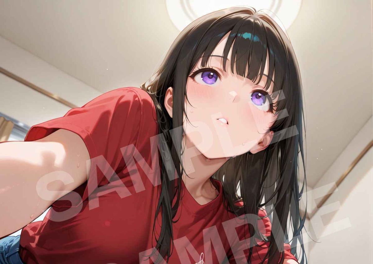 Yahoo!オークション - 064_前髪パッツン黒髪っ娘 美少女 高画質 A4 一...