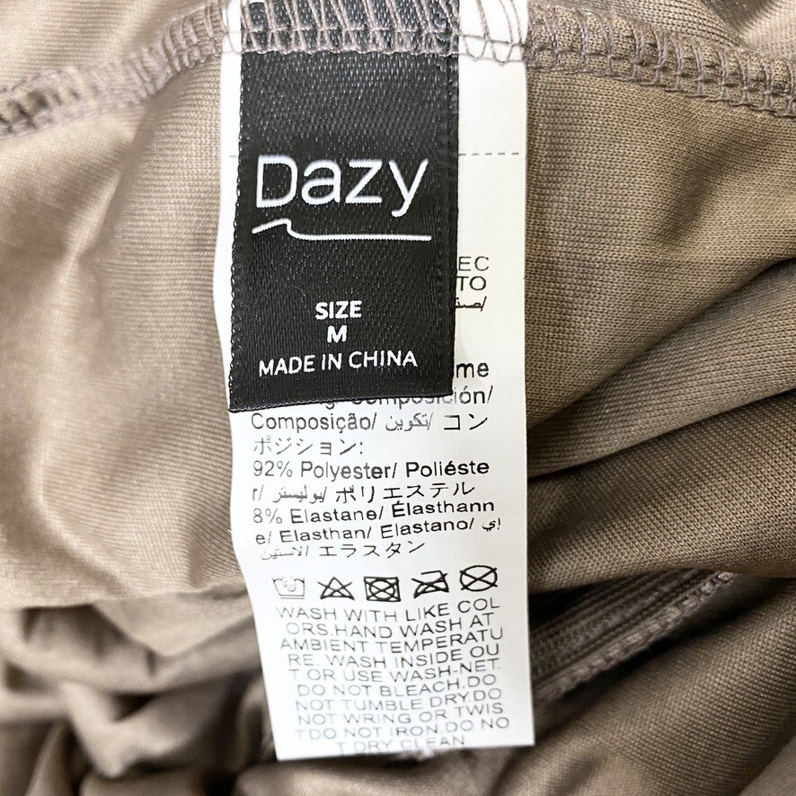 Yahoo!オークション - 1円 ドレス Dazy ベロアワンピース M 茶系 カラ...