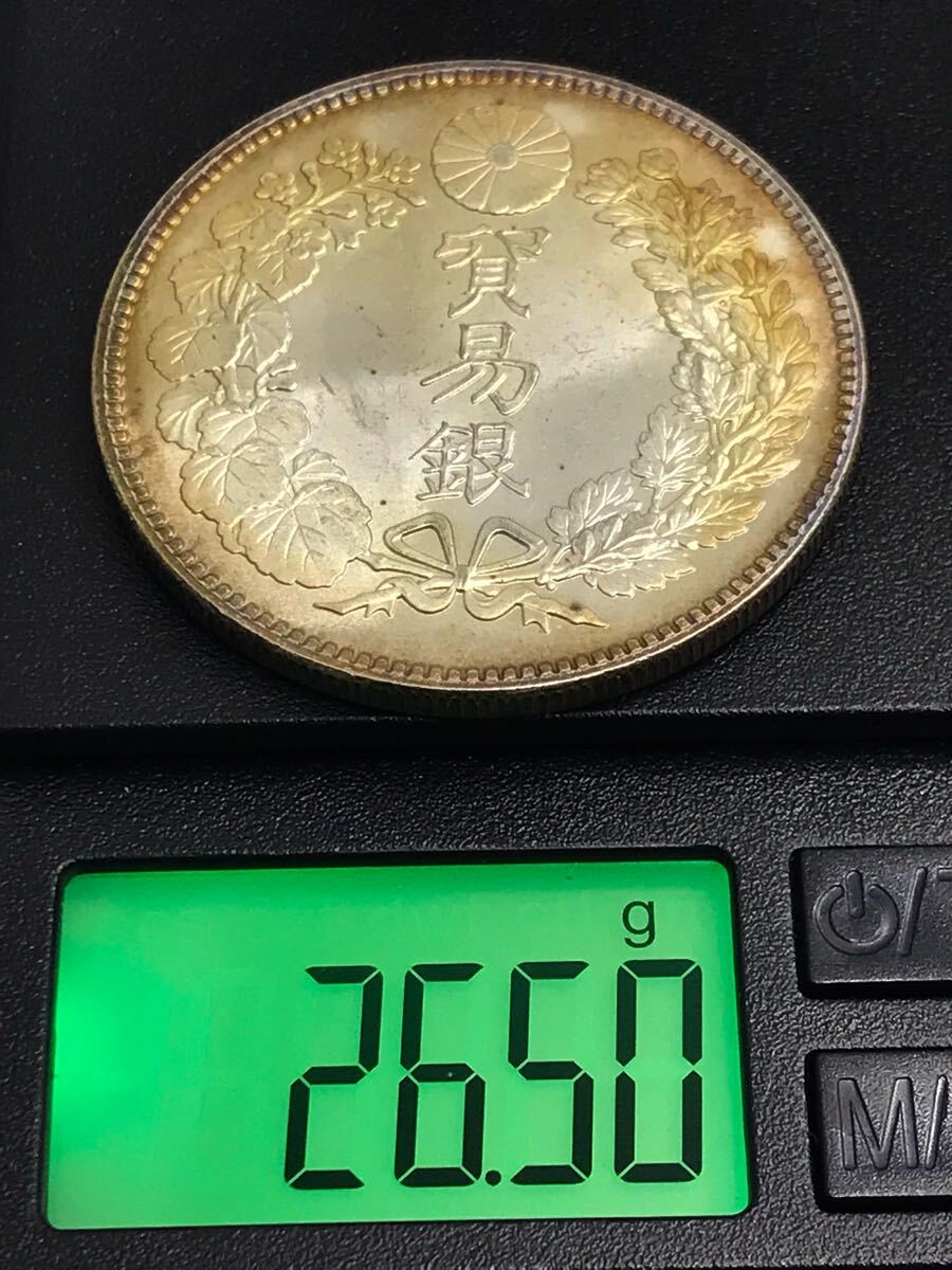 Yahoo!オークション - A781 貿易銀 明治九年 特年 銀貨 菊紋 大型銀貨 ...