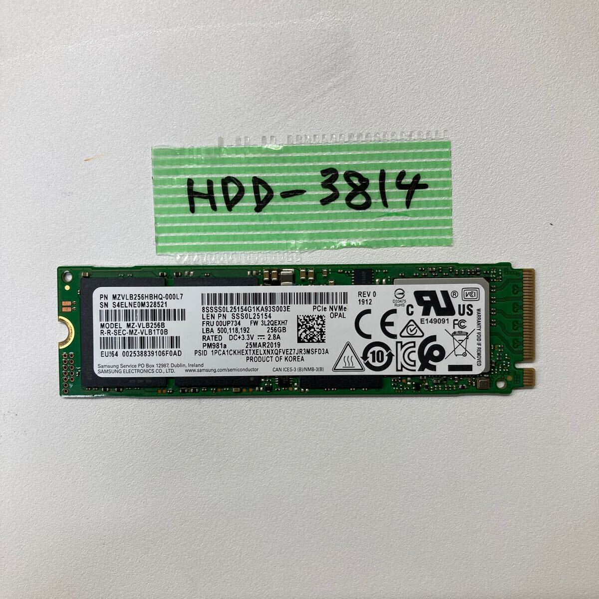 Yahoo!オークション - HDD-3814 激安 SSD256GB M.2 2280 7790時間 内蔵...